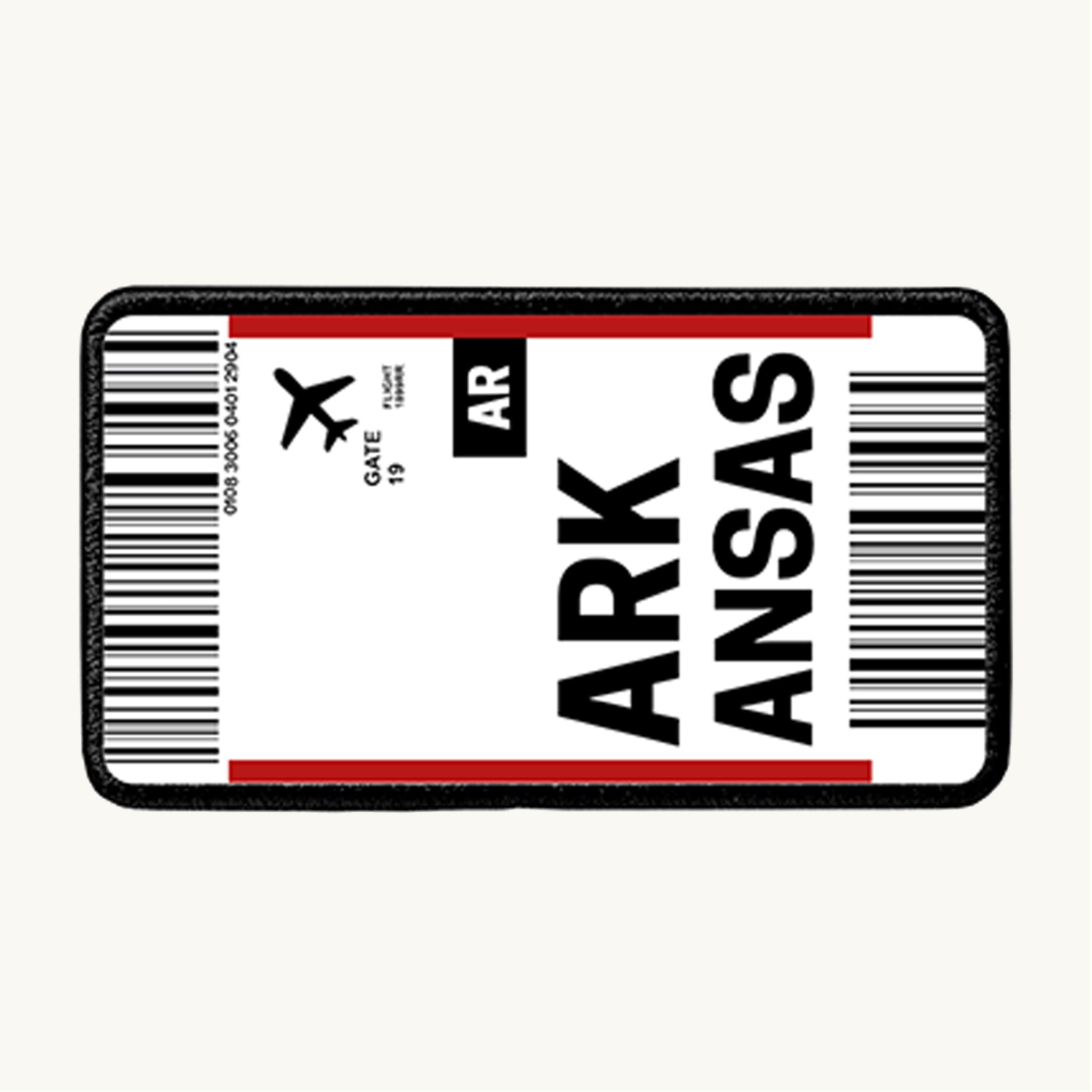 Patchify | Arkansas Flight Ticket Patch - Natural State Charm – Patchify®