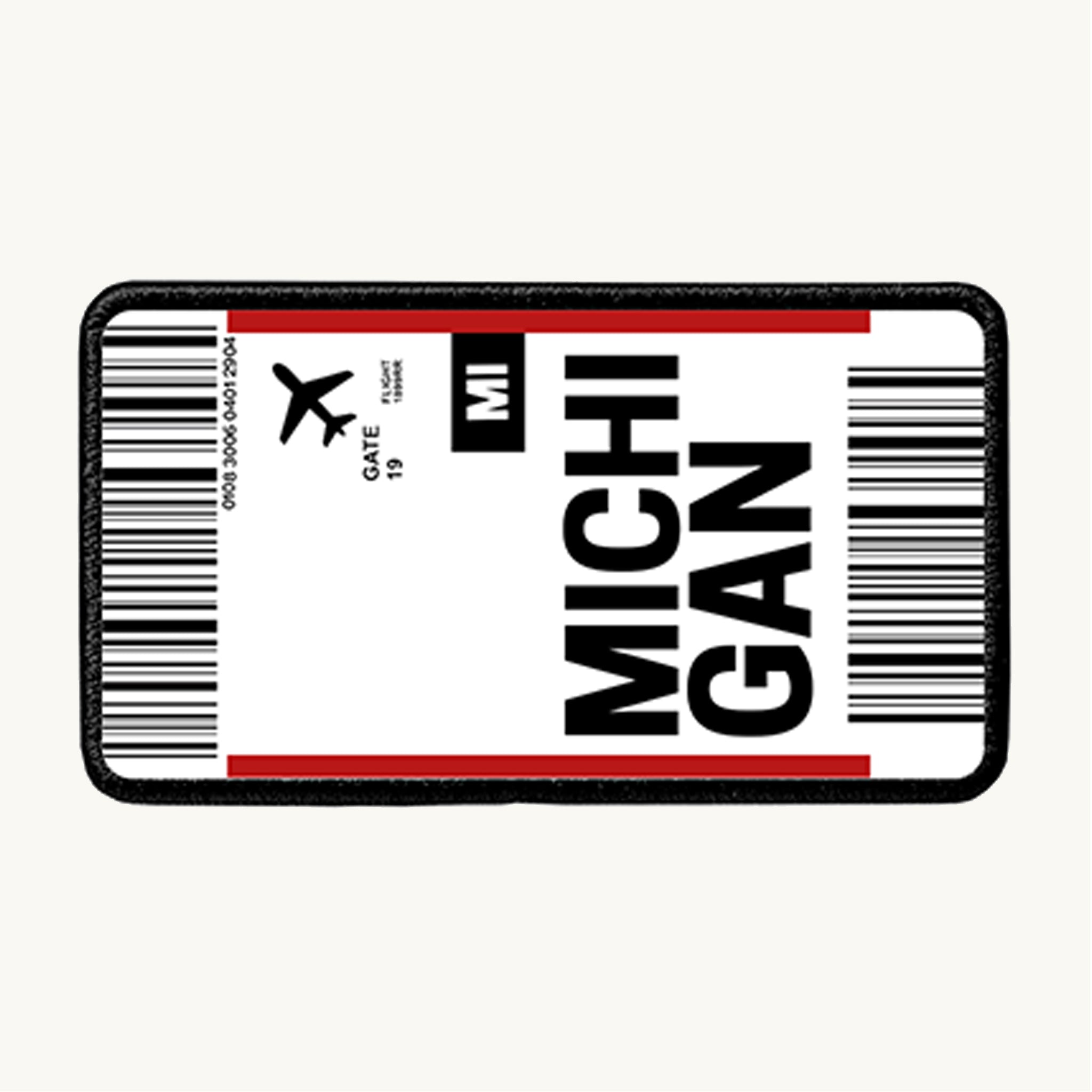 Patchify | Michigan Flight Ticket Patch - Great Lakes Love – Patchify®