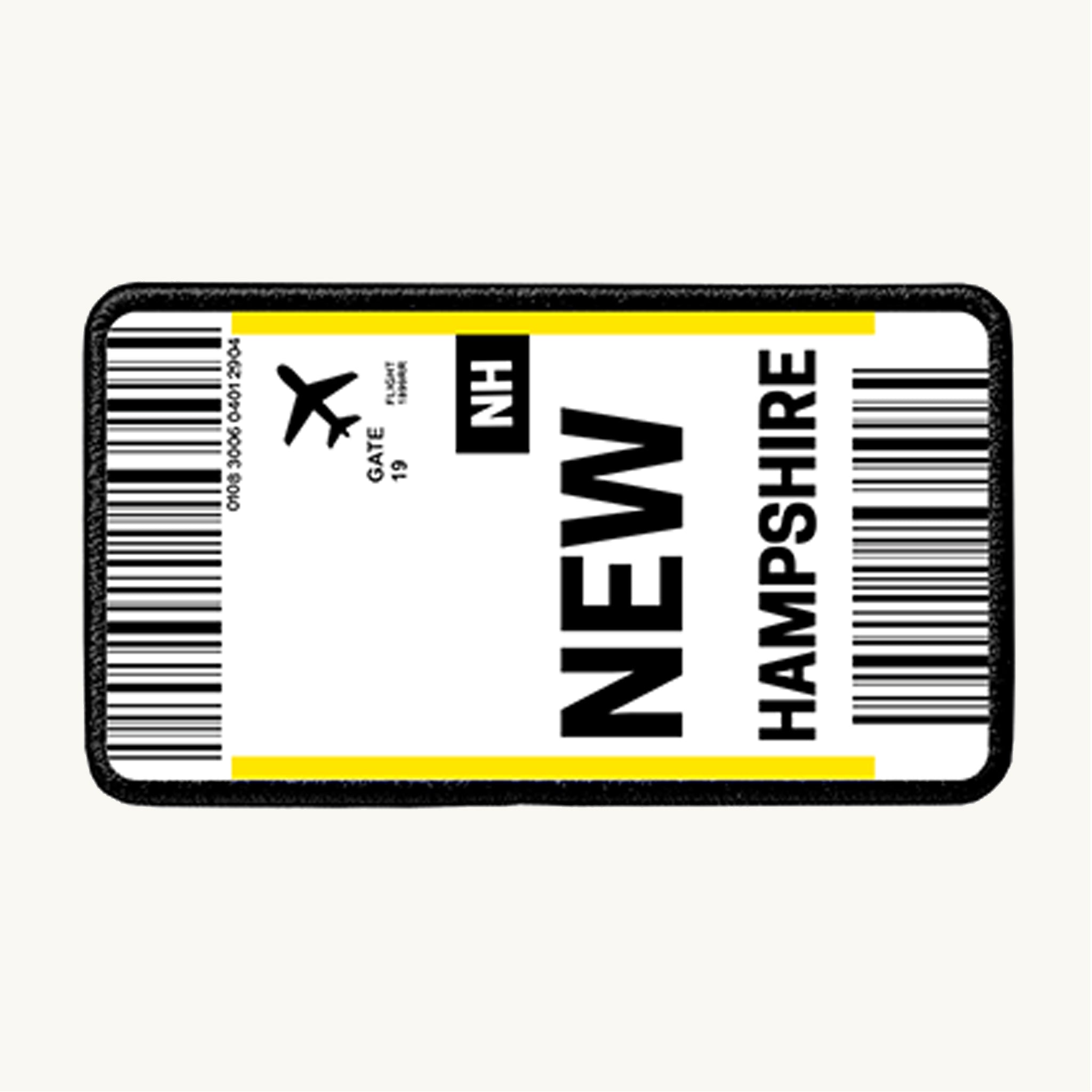 Patchify | New Hampshire Flight Ticket Patch - Granite State Love – Patchify®