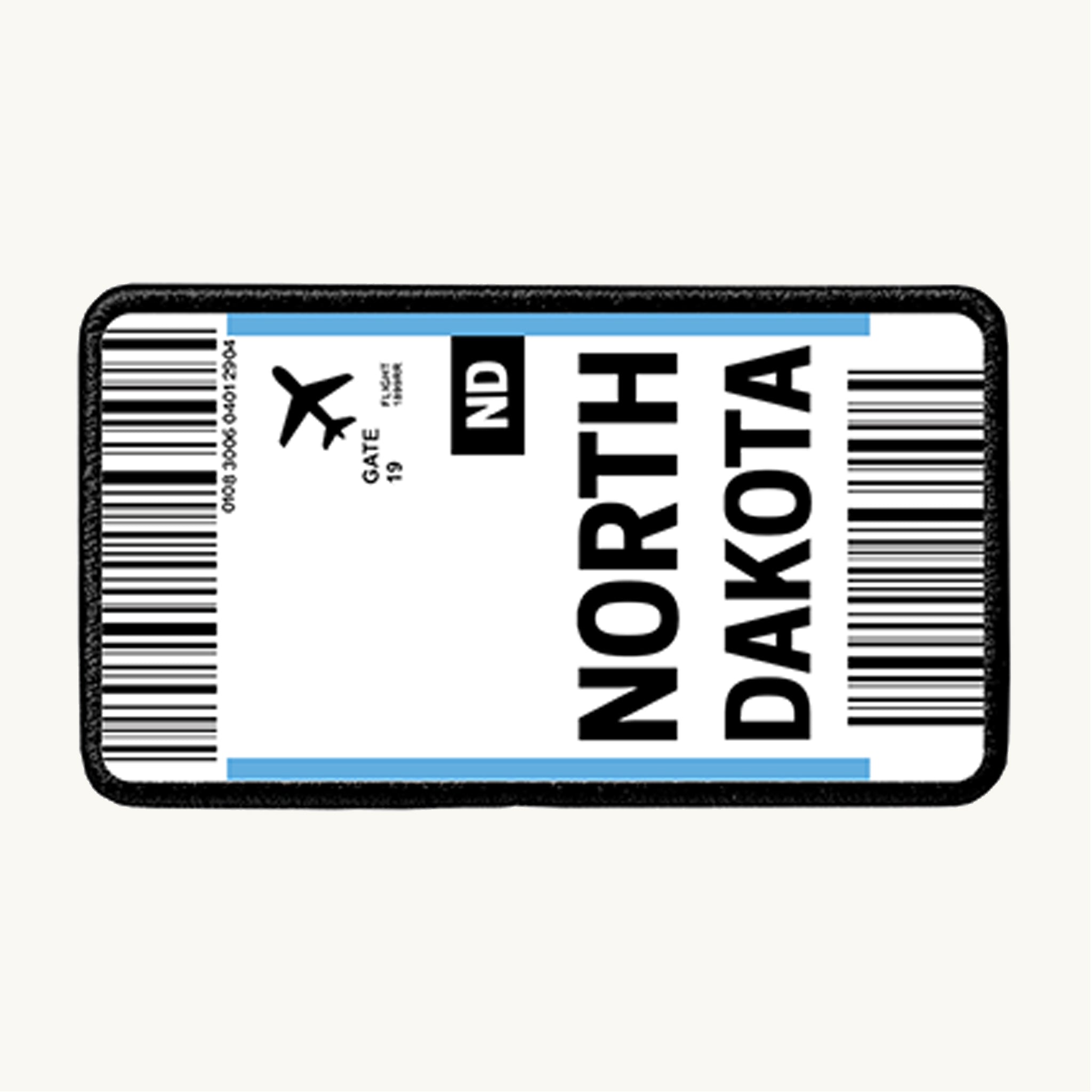 Patchify | North Dakota Flight Ticket Patch - Peace Garden State – Patchify®