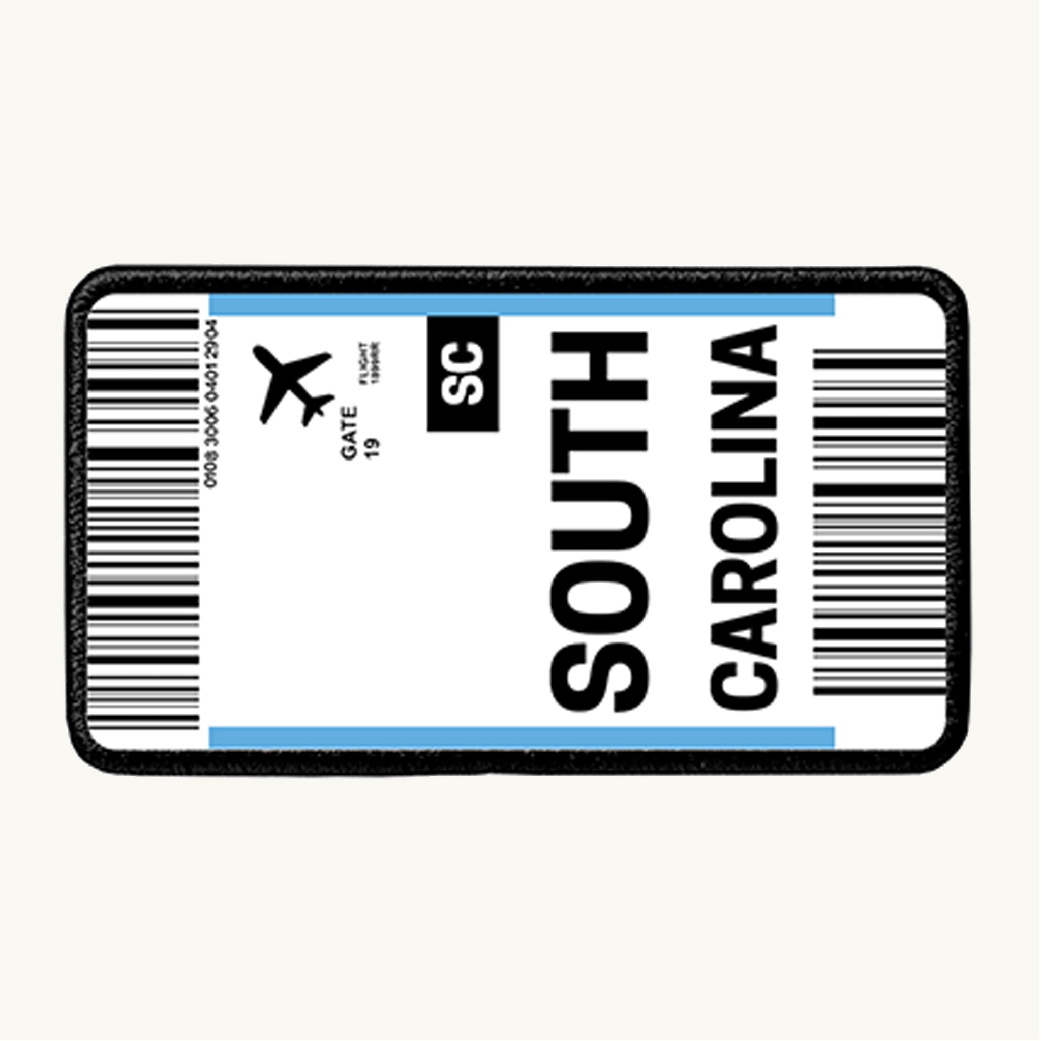 Patchify | South Carolina Flight Ticket Patch - Palmetto State Charm – Patchify®