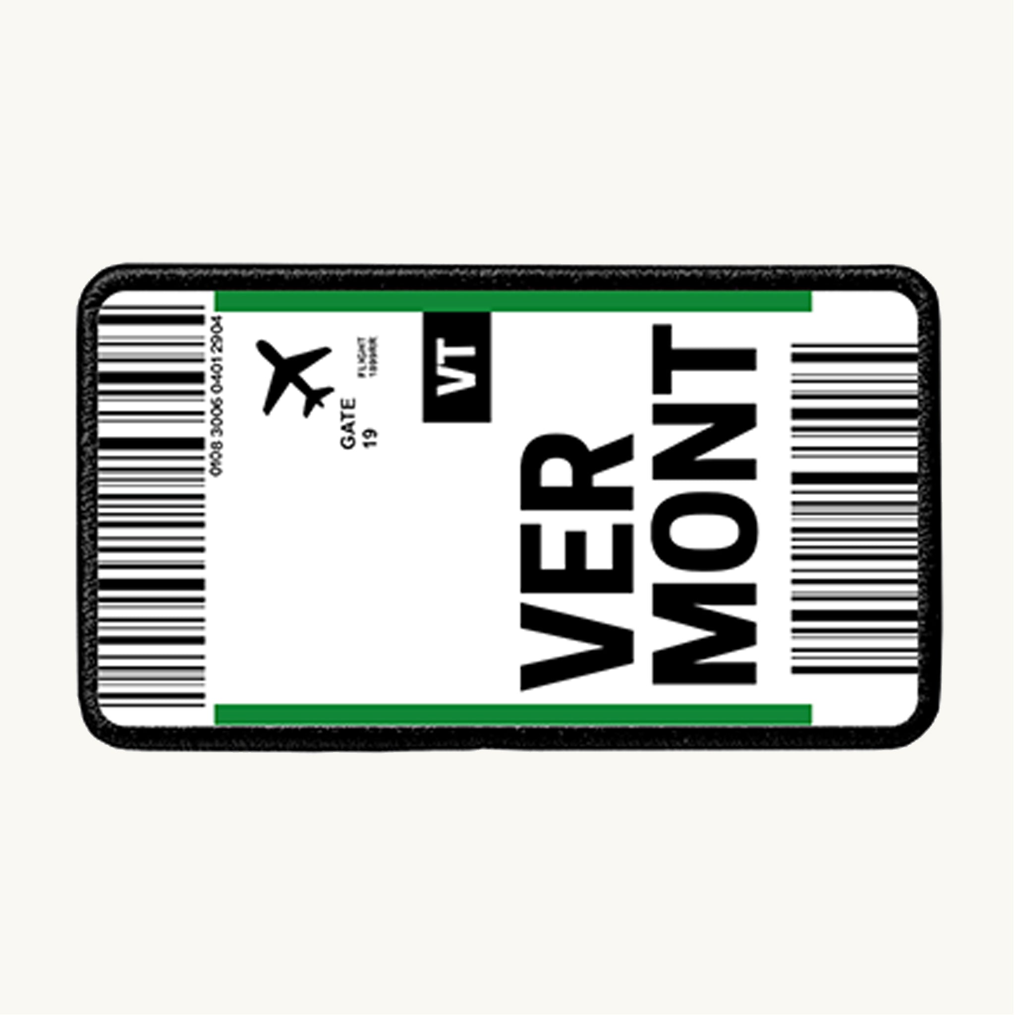 Patchify | Vermont Flight Ticket Patch - Green Mountain State Beauty – Patchify®