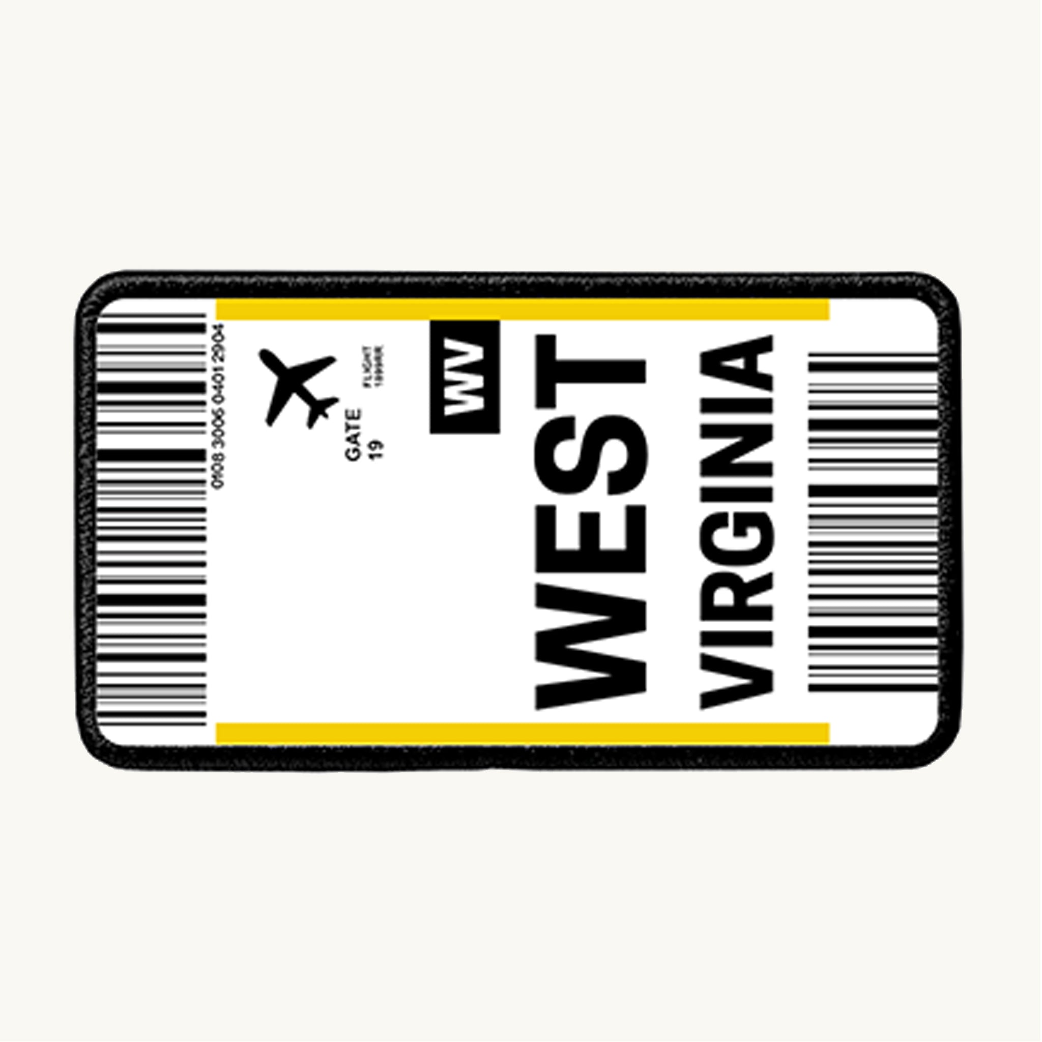 Patchify | West Virginia Flight Ticket Patch - Mountain State Pride – Patchify®