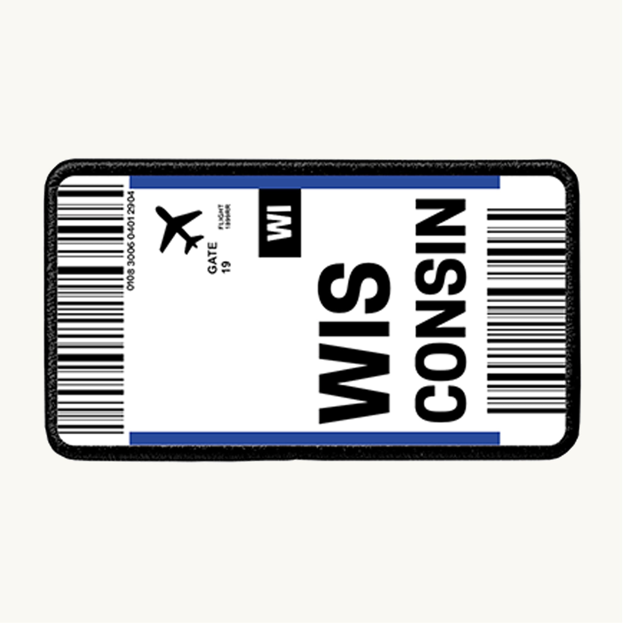 Patchify | Wisconsin Flight Ticket Patch - Badger State Charm – Patchify®