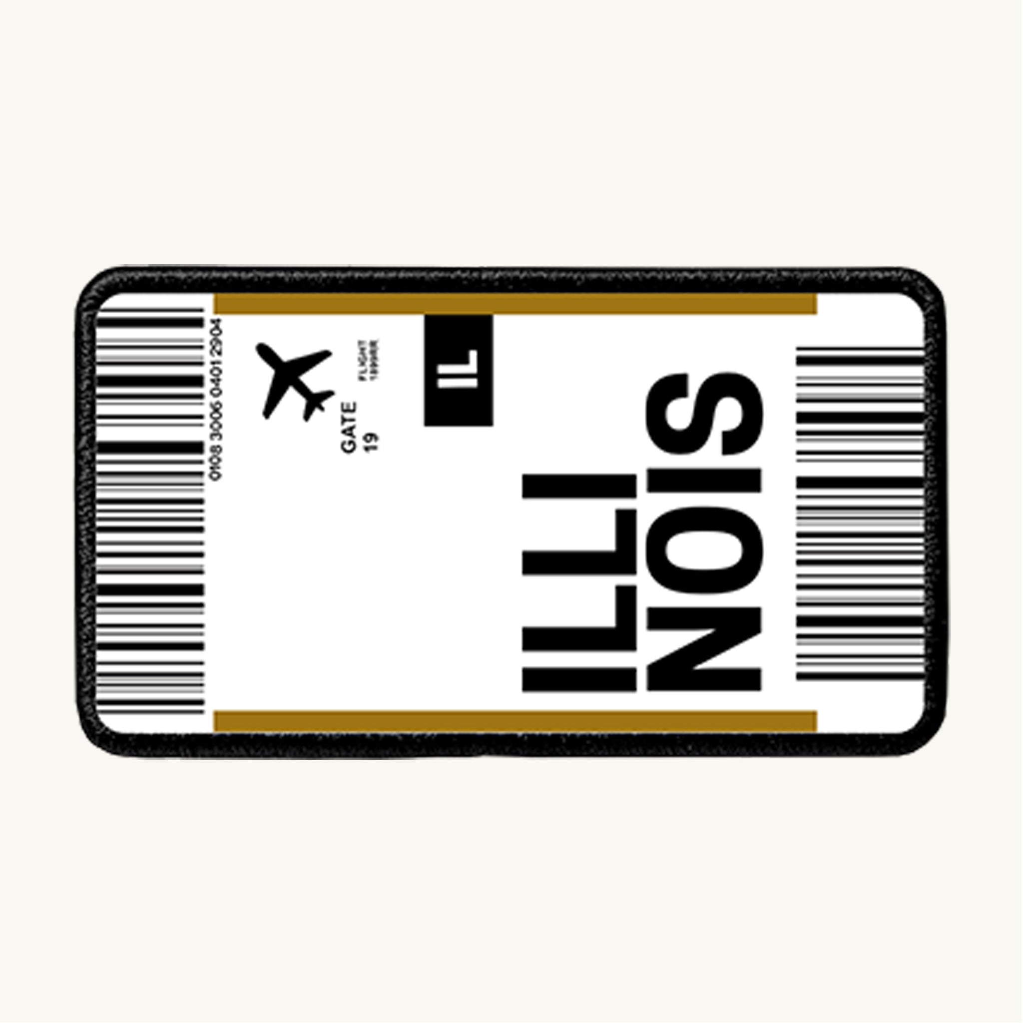 Patchify | Illinois Flight Ticket Patch - Land of Lincoln – Patchify®