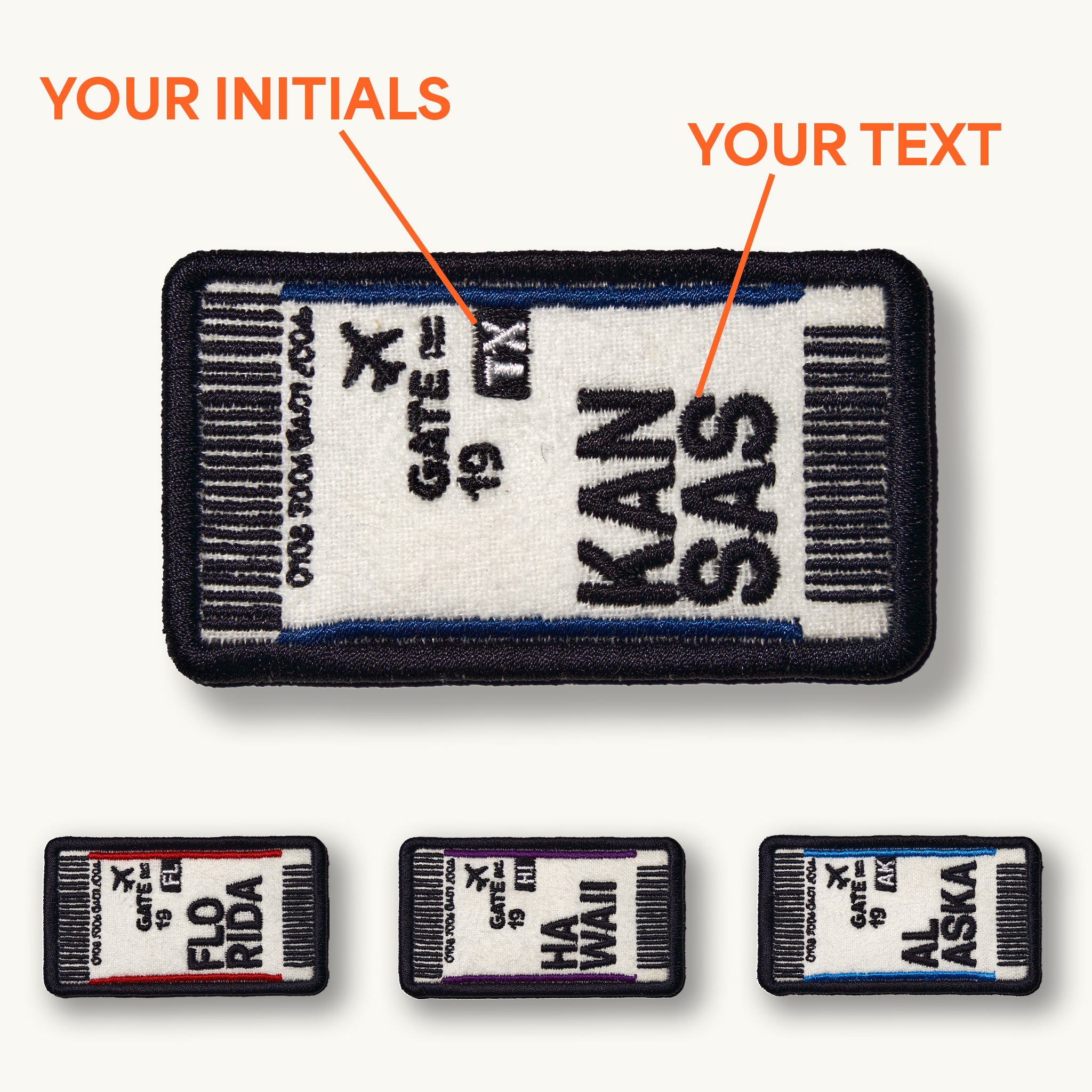 Patchify - Embroidered Patch - Custom Flight Boarding Ticket Patch – Patchify®