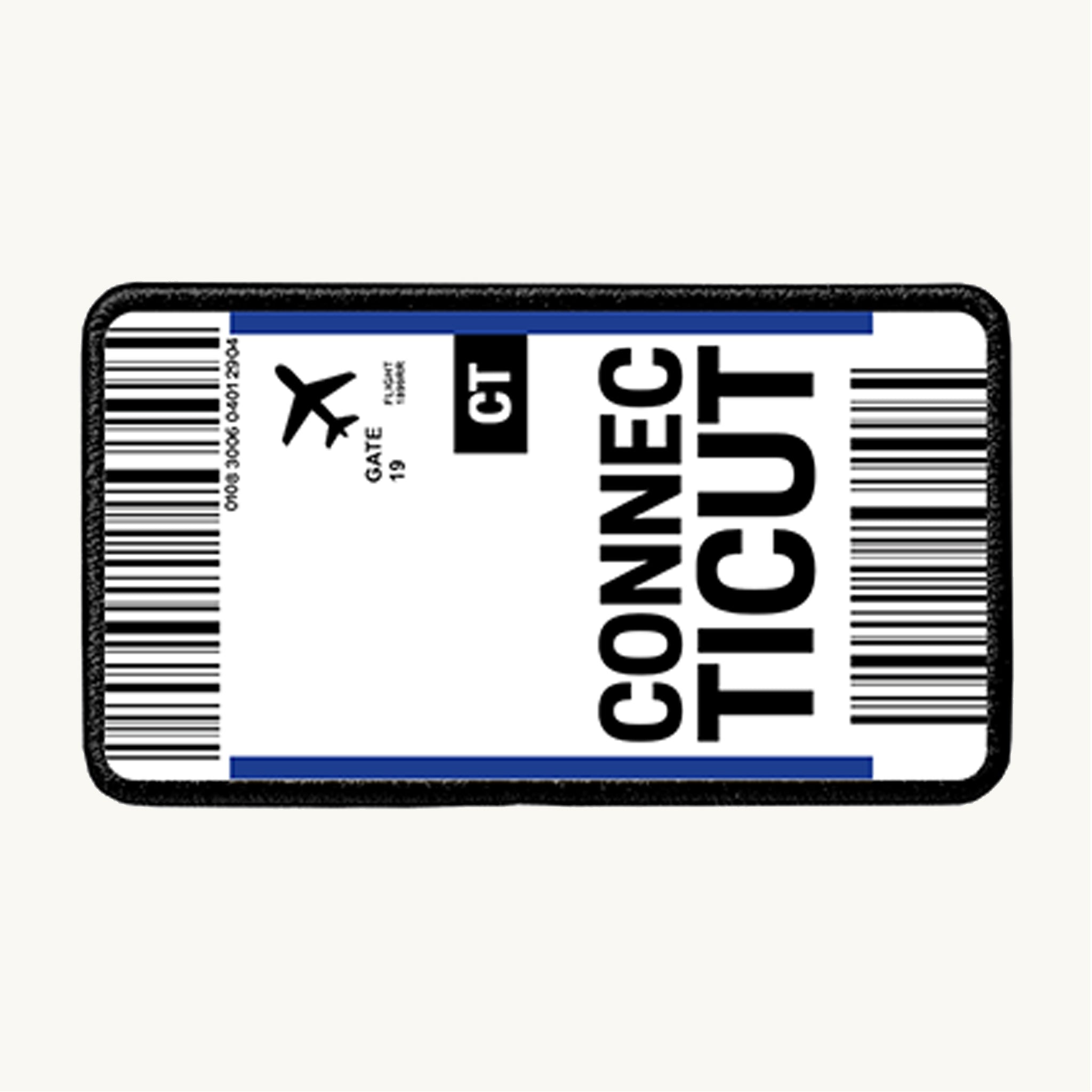 Patchify | Connecticut Flight Ticket Patch - New England Chic – Patchify®