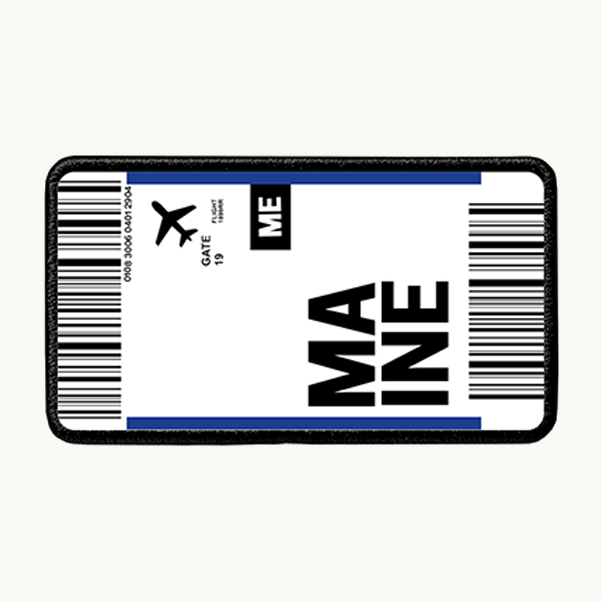 Patchify | Maine Flight Ticket Patch - Vacationland Vibes – Patchify®